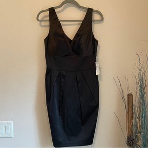 Bisou Bisou | Dresses | Nwt Bisou Bisou Black Satin Wiggle Cocktail Dress Pockets Built In Bra 8 ...